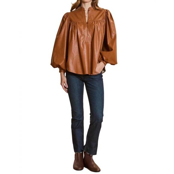 Tyler Boe | Tops | New Tyler Boe Trish Vegan Leather Top In Pecan ...